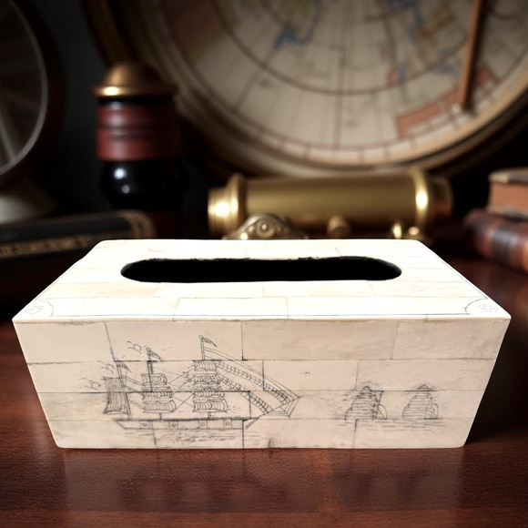 Nautical Bone | Bath | Vintage Nautical Bone Black Ink Engraved ...